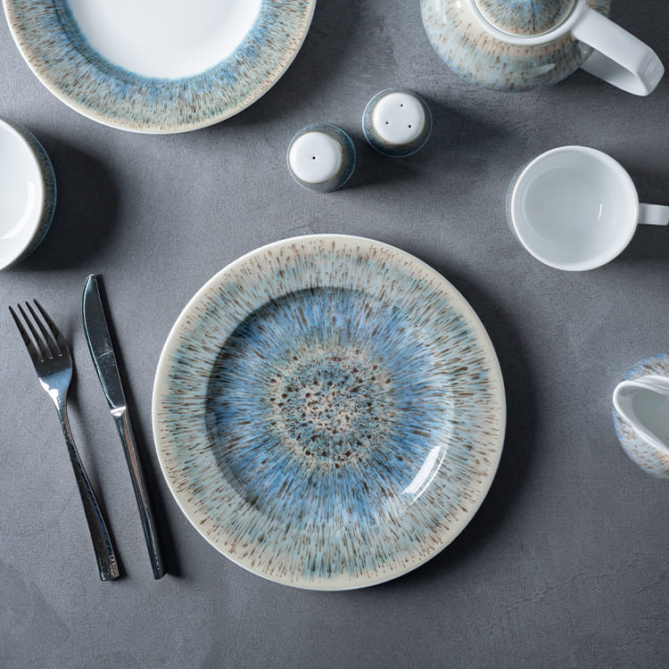 Premium Blue Ceramic Plates | Luxury Porcelain Dinnerware - Pito